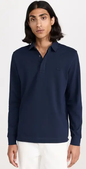 Lacoste Long Sleeve Stretch Cotton Paris Polo