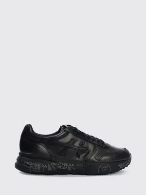 Premiata Mick Calf Leather Sneakers With Tone-on-tone Logo - Black