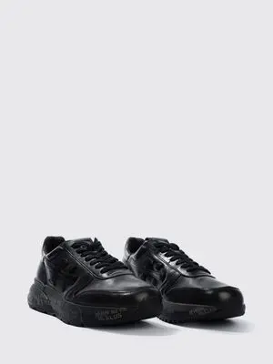 Premiata Mick Calf Leather Sneakers With Tone-on-tone Logo - Black