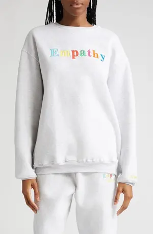THE MAYFAIR GROUP Gender Inclusive Empathy Always Embroidered Crewneck Sweatshirt