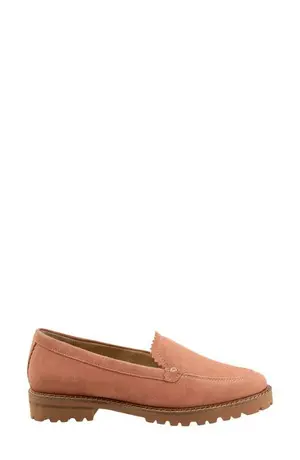 Trotters Fayth Leather Loafer - Pale Pink Suede