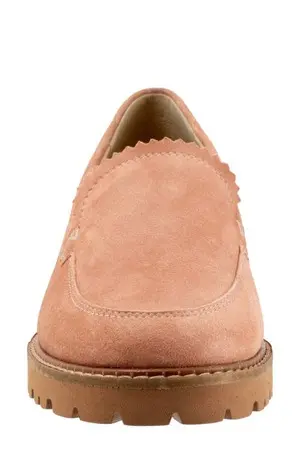 Trotters Fayth Leather Loafer - Pale Pink Suede