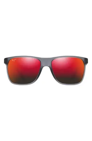 Maui Jim Pailolo 58mm Rectangular Sunglasses - Translucent Matte Grey