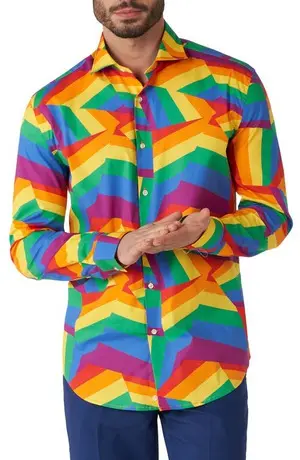 Opposuits Zigzag Stretch Button-up Shirt - Rainbow