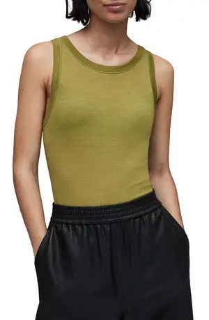 ALLSAINTS Rina Rib Tank Kiwi Green