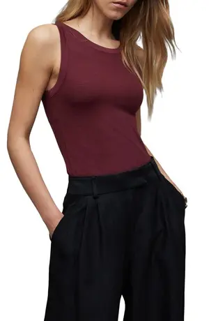 ALLSAINTS Rina Rib Tank Orchid Red