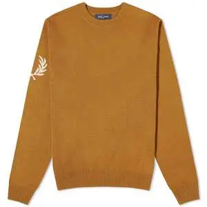 Fred Perry Intarsia Laurel Wreath Crew Neck Knit