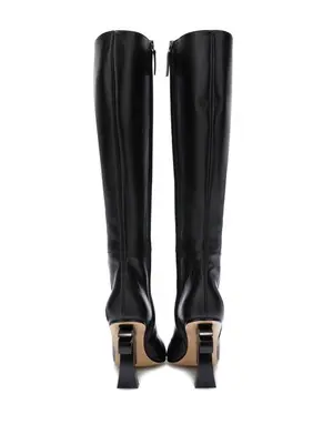 Palm Angels Palm-heel Leather Knee Boots
