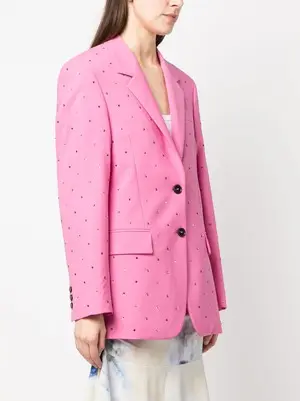 MSGM Crystal-embellished Single-breasted Blazer - Pink