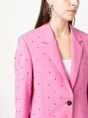 MSGM Crystal-embellished Single-breasted Blazer - Pink