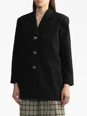 GANNI Single-breasted Blazer With Shoulder Pads