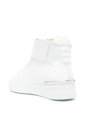 Philipp Plein Crystal Embellished Leather High-top Sneakers