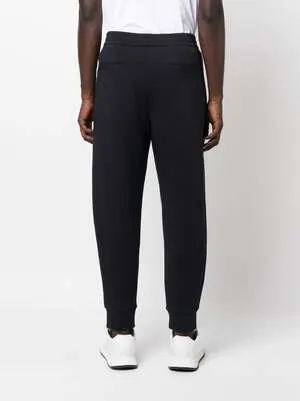Emporio Armani Logo-embroidered Stretch-cotton Track Pants - Blue