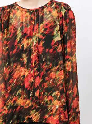 3.1 Phillip Lim Abstract-print Semi-sheer Blouse