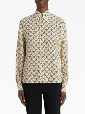 Etro Floral-print Silk Shirt - Neutrals