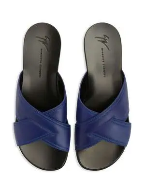 GIUSEPPE ZANOTTI Flavio Leather Sandals - Blue