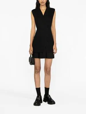 Sandro Alexandrie Pleated Tweed Wrap Dress