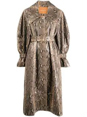 REJINA PYO Snake-print Belted Coat