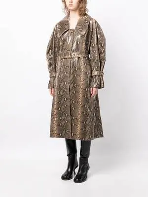 REJINA PYO Snake-print Belted Coat