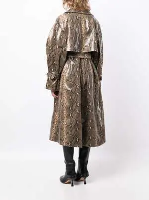 REJINA PYO Snake-print Belted Coat