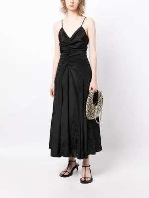 REJINA PYO Gathered Detail Sleeveless Midi Dress