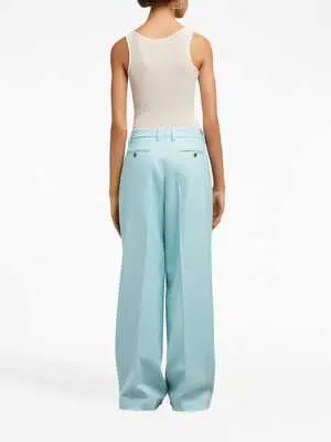 AMI Paris High-waisted Pleated Wool Trousers - Blue