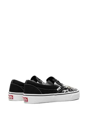 VANS Classic Slip-on Flame Skull Sneakers - Black