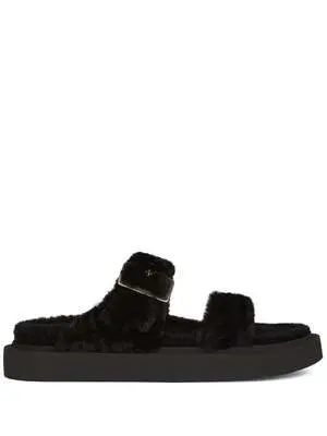 GIUSEPPE ZANOTTI Furry Sheepskin Slides