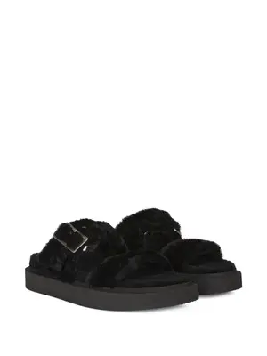 GIUSEPPE ZANOTTI Furry Sheepskin Slides
