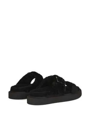 GIUSEPPE ZANOTTI Furry Sheepskin Slides