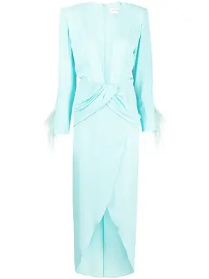 Nervi Ada Plunge-neck Gown - Blue