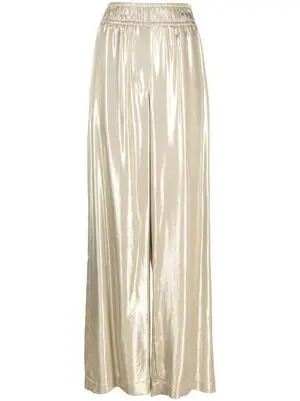 Brunello Cucinelli Wide-leg Metallic-effect Trousers