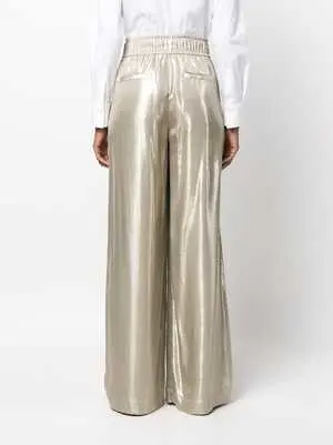 Brunello Cucinelli Wide-leg Metallic-effect Trousers
