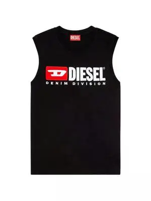 DIESEL® Tank Top With Chest Logo Print - Black