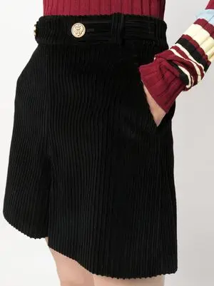 Red Valentino High-waisted Corduroy Shorts