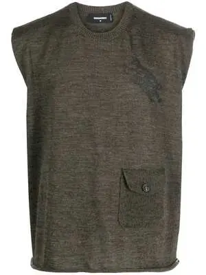 Dsquared2 Flap Pocket Crew Neck Vest - Green