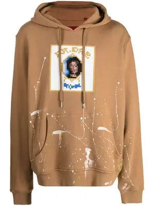 MOSTLY HEARD RARELY SEEN Graphic-print Cotton Hoodie - Brown