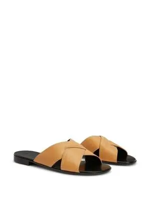 GIUSEPPE ZANOTTI Flavio Slip-on Sandals - Brown