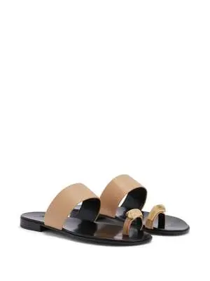 GIUSEPPE ZANOTTI Norbert Leather Toe-loop Sandals - Brown
