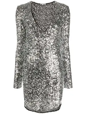 Patrizia Pepe V-neck Sequined Mini Dress