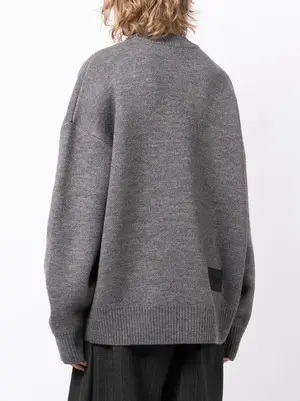 We11Done Intarsia-knit Logo Jumper - Grey