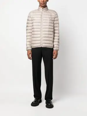 Tommy Hilfiger Logo-patch Zipped Puffer Jacket - Neutrals