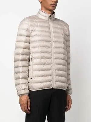 Tommy Hilfiger Logo-patch Zipped Puffer Jacket - Neutrals