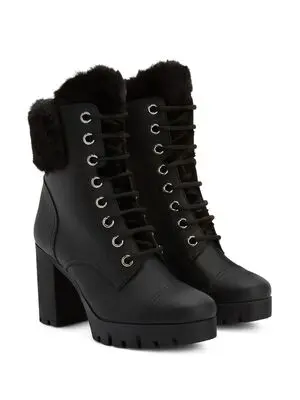 GIUSEPPE ZANOTTI 90mm Moyra Leather Boots - Black