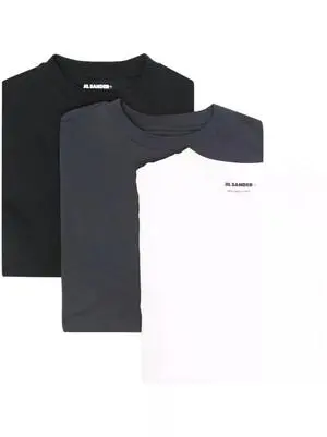 JIL SANDER Logo-patch Organic-cotton T-shirt - Neutrals
