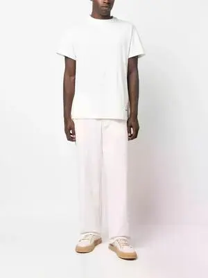 JIL SANDER Logo-patch Organic-cotton T-shirt - Neutrals