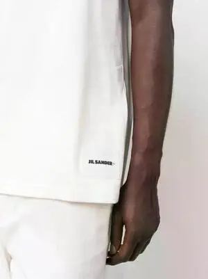 JIL SANDER Logo-patch Organic-cotton T-shirt - Neutrals