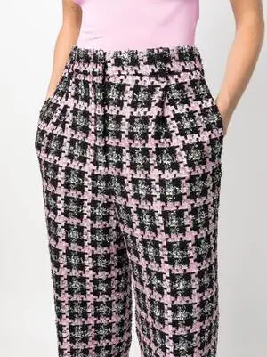 MSGM High-waisted Tweed Trousers