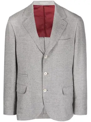 Brunello Cucinelli Single-breasted Notched-lapels Blazer - White