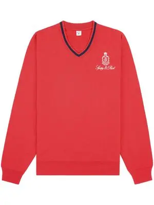 SPORTY & RICH Embroidered-logo Cotton Sweatshirt